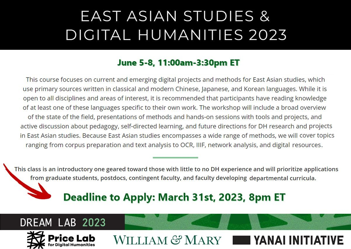 EAST ASIAN STUDIES & DIGITAL HUMANITIES 2023 – KADH / 한국디지털인문학협의회