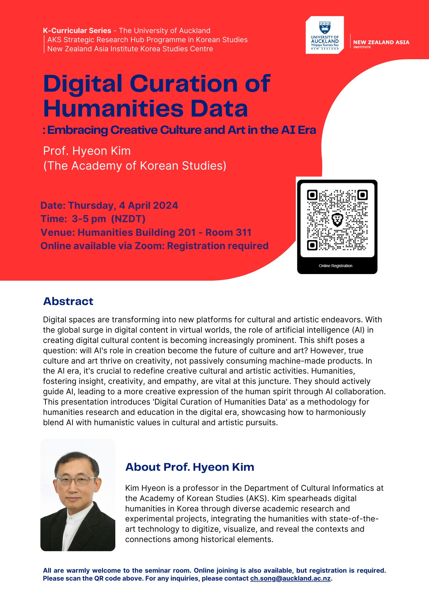 Digital Curation of Humanities Data: Embracing Creative Culture and Art in the AI Era (Thursday ...