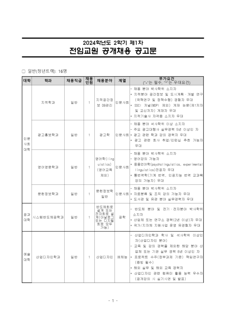 [채용] 전임 / 영어학 / 청주대학교 - KADH / 한국디지털인문학협의회