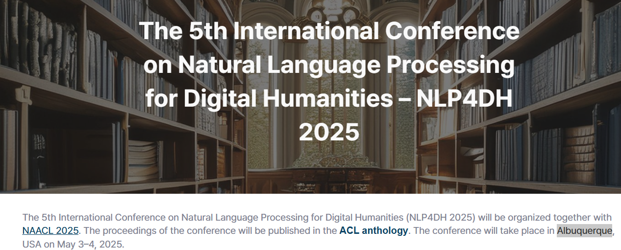 [CFP] NLP4DH 2025 - KADH / 한국디지털인문학협의회