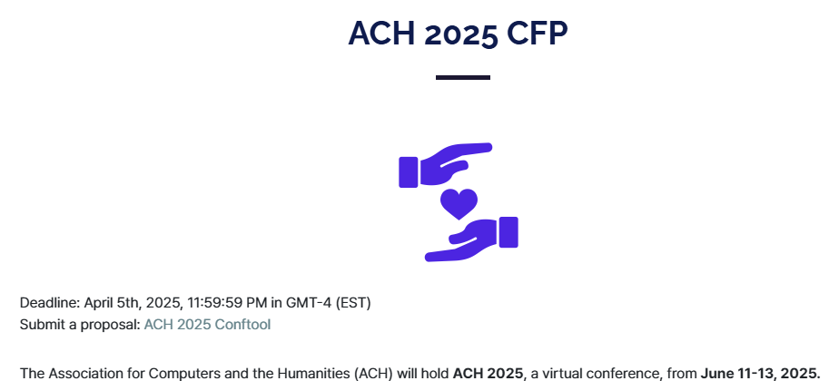 [CFP] ACH 2025 - KADH / 한국디지털인문학협의회