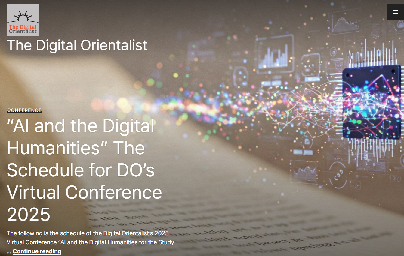 [Conference] “AI and the Digital Humanities” (The Digital Orientalist, May 31) - KADH / 한국디지털인문학협의회